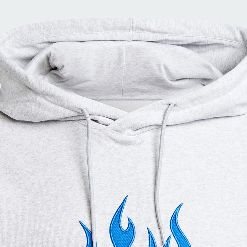 adidas Flames Logo Hoodie - Grey | Free Shipping with adiClub | adidas US