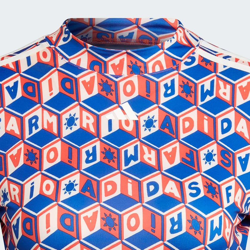 adidas x FARM Rio Crop Long Sleeve Shirt - Blue | Free Shipping with ...