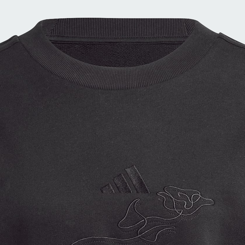 adidas ALL SZN French Terry 3-Stripes Loose Sweatshirt - Black | adidas ...