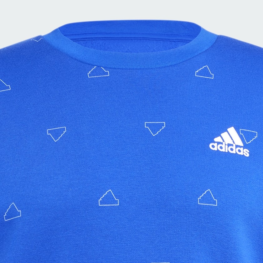 adidas Seasonal Essentials Monogram Graphic Crew Sweatshirt - Blue ...