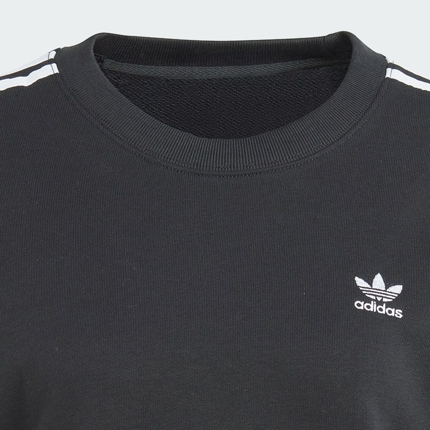 Moletom Três Listras Crew - Preto adidas | adidas Brasil