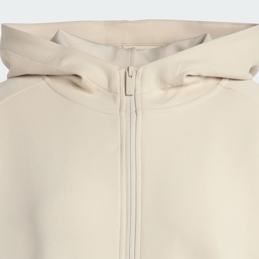 BLUSA CAPUZ SOFT LUX FECHO ZÍPER - Bege adidas | adidas Brasil