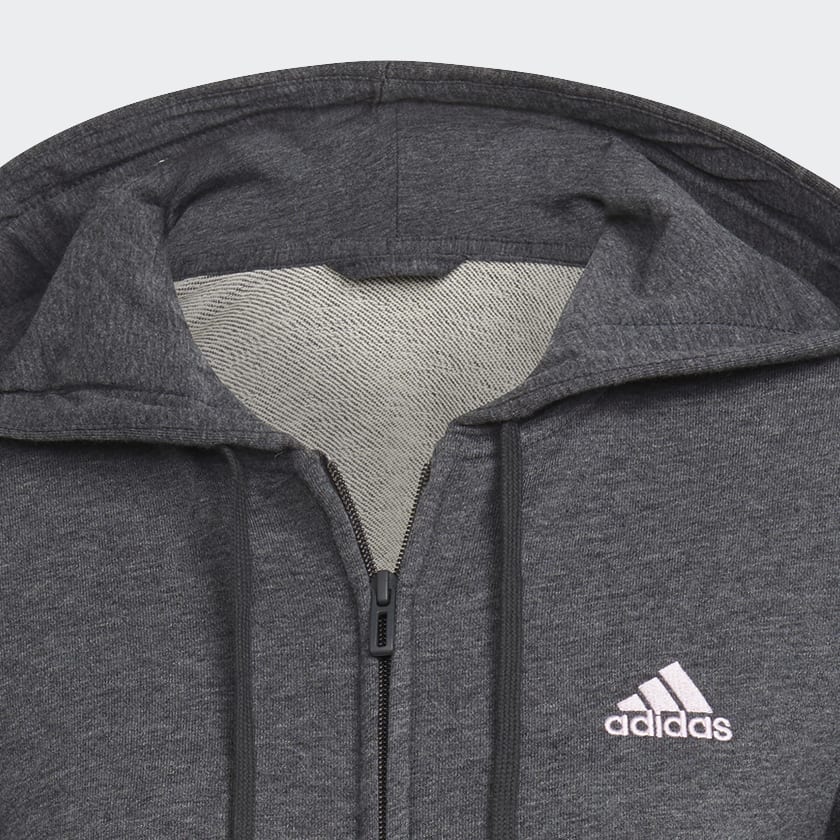 adidas Essentials Logo Full-Zip Hoodie - Grey | adidas Australia