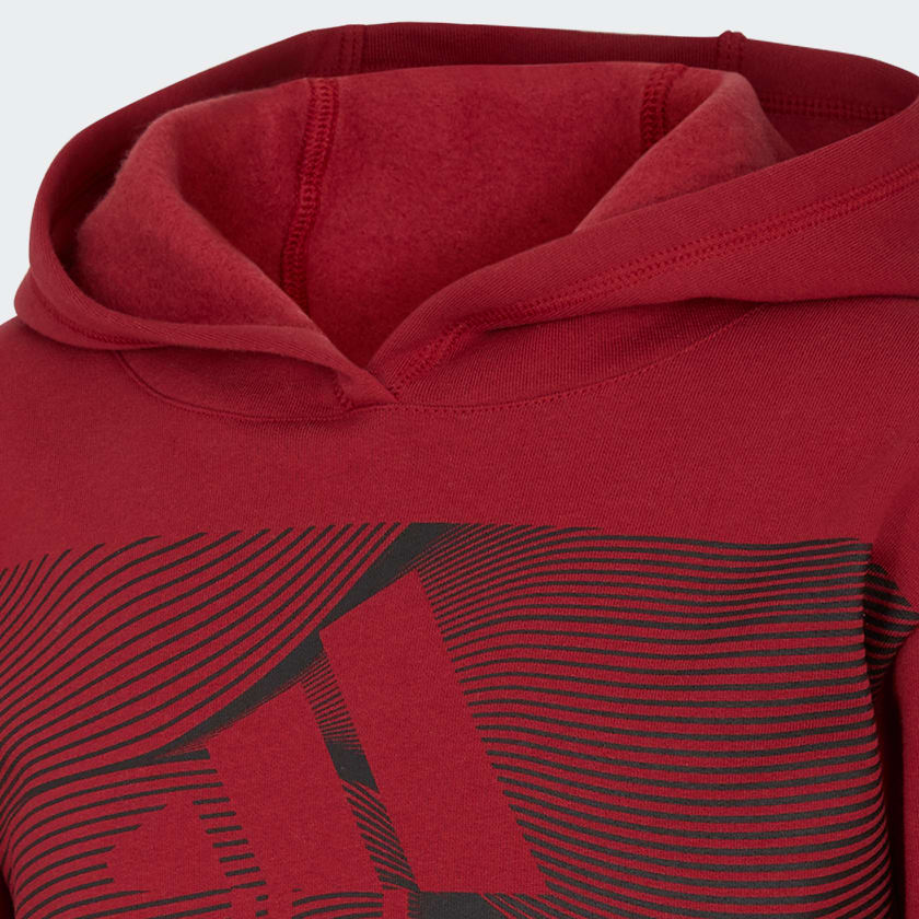 adidas Cotton Fleece Pullover Hoodie - Burgundy | Free Shipping with ...
