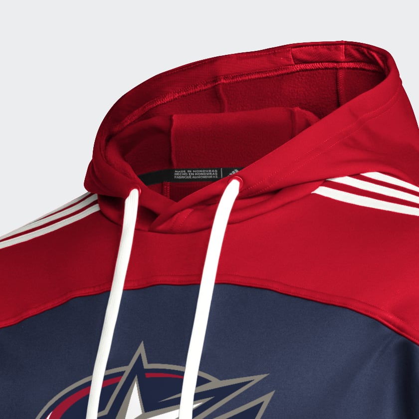 adidas Blue Jackets Pullover Hoodie - Red | Free Shipping with adiClub ...