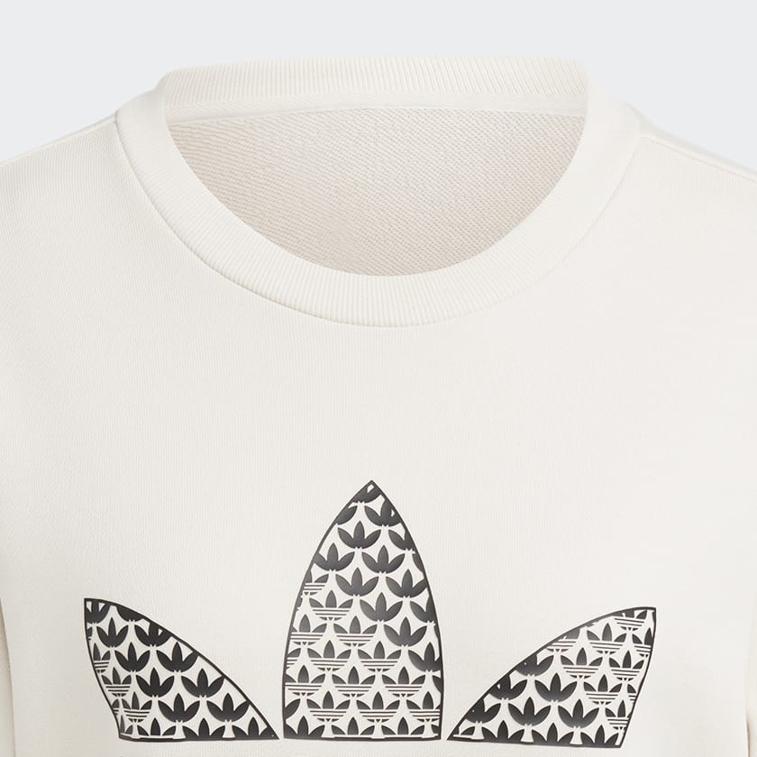 adidas Monogram Infill Crewneck - Beige | Women's Lifestyle | adidas US