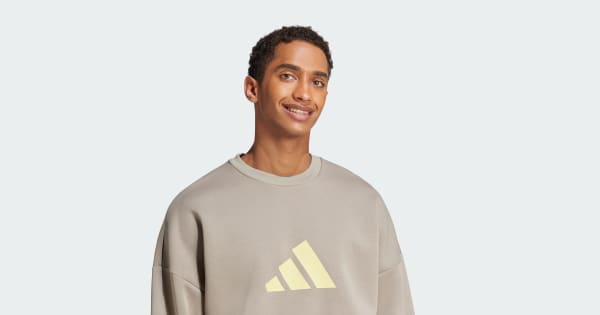 adidas Future Icons 3 Bar Logo Sweatshirt - Beige | adidas UK