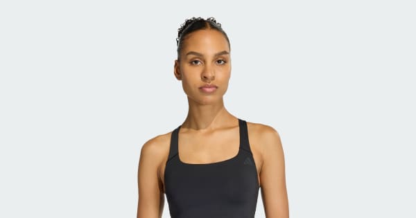 adidas Optime Workout Medium Support Bra - Black | Free Shipping with ...