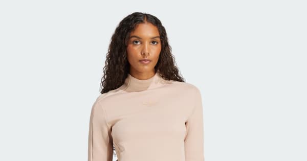 adidas Structured Interlock Long Sleeve Top - Beige | adidas UK