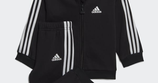 adidas Essentials Full-Zip Hooded Jogger Set - Black | adidas Australia