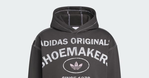 adidas ORIGINALS SHOEMAKER GRAPHIC HOODIE - Black | Free Shipping with ...