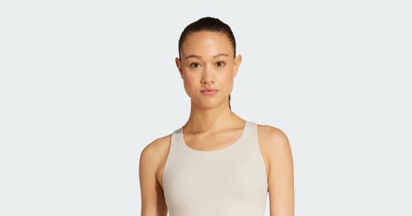 adidas All Me Medium Support Bra Tank Top - Beige | adidas Australia