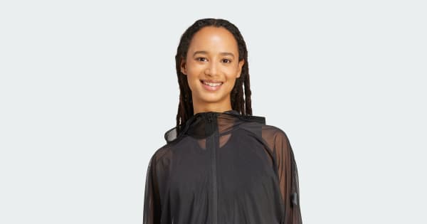 adidas Soft Lux Mesh Full-Zip Hoodie - Black | Free Shipping with ...