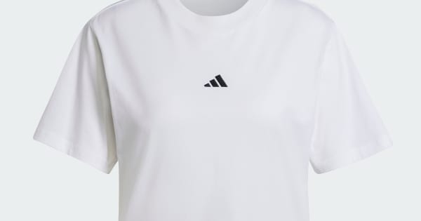 Camiseta Algodão Essentials Small Logo - Branco adidas | adidas Brasil