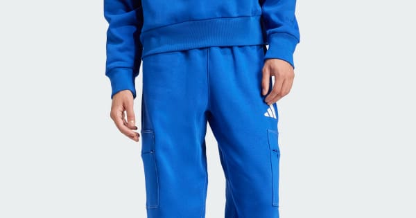 adidas ALL SZN Fleece Graphic Loose Cargo Pants - Blue | adidas Australia