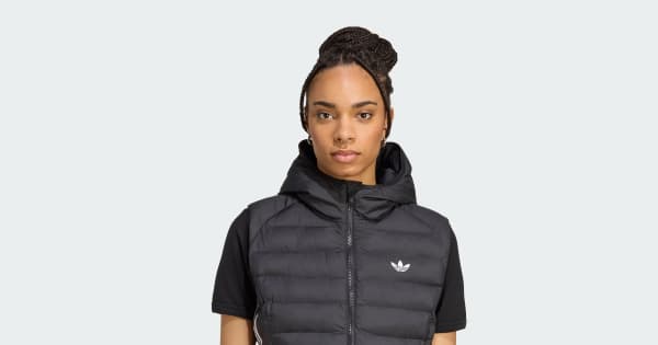 adidas Adicolor Slim Padded Vest - Black | adidas UK