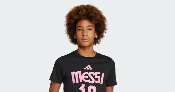adidas Messi Name and Number Graphic Tee Kids - Black | adidas UK