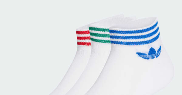 Island Club Trefoil Ankle Socks 3 Pairs, White | adidas UK