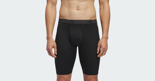 adidas Microfiber 3-Pack Long Boxer Briefs - Black | Free Shipping with ...