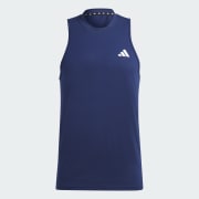 Camiseta sem Mangas Treino Logo - Azul adidas | adidas Brasil