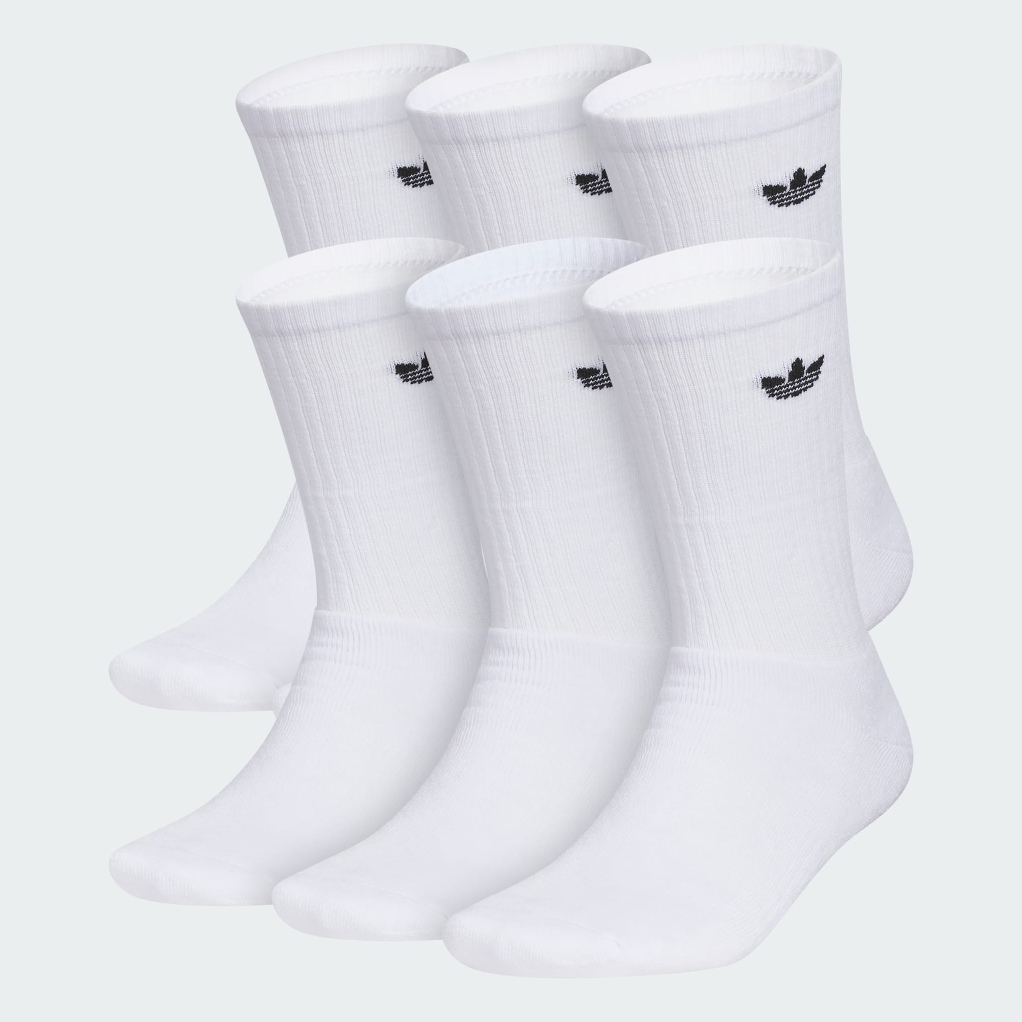 adidas Unisex Originals Trefoil 2.0 6-Pack Crew - White | Free Shipping ...