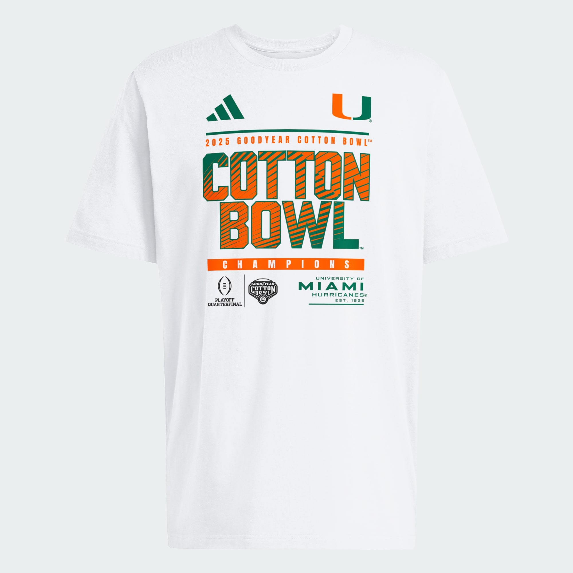 adidas Miami Hurricanes College Football Playoff Quarterfinal Champs ...