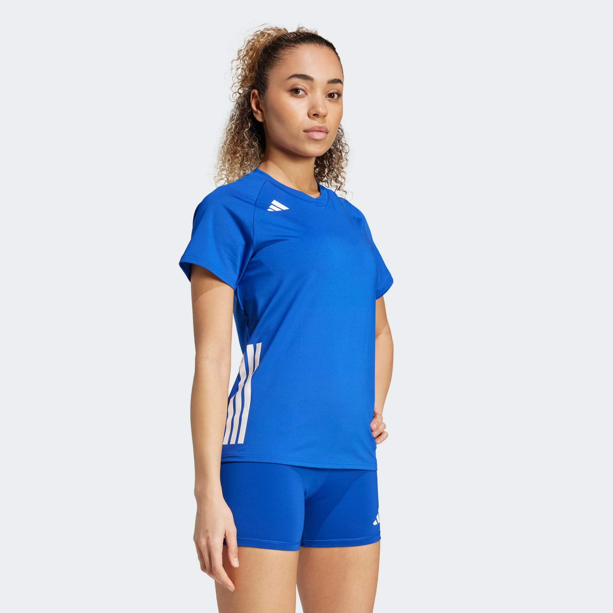adidas HILO Short Sleeve Volleyball Jersey - Blue | Free Shipping with adiClub | adidas US