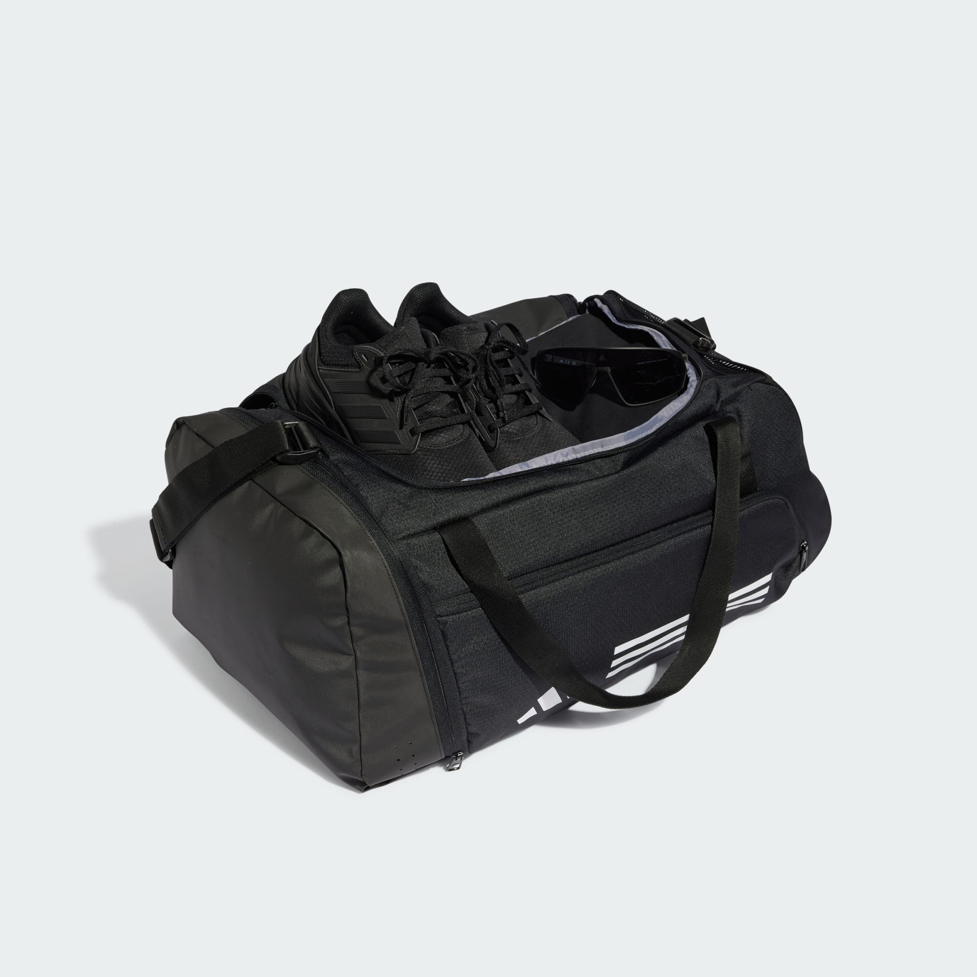 adidas Essentials 3-Stripes Duffel Bag Medium - Black | adidas UK