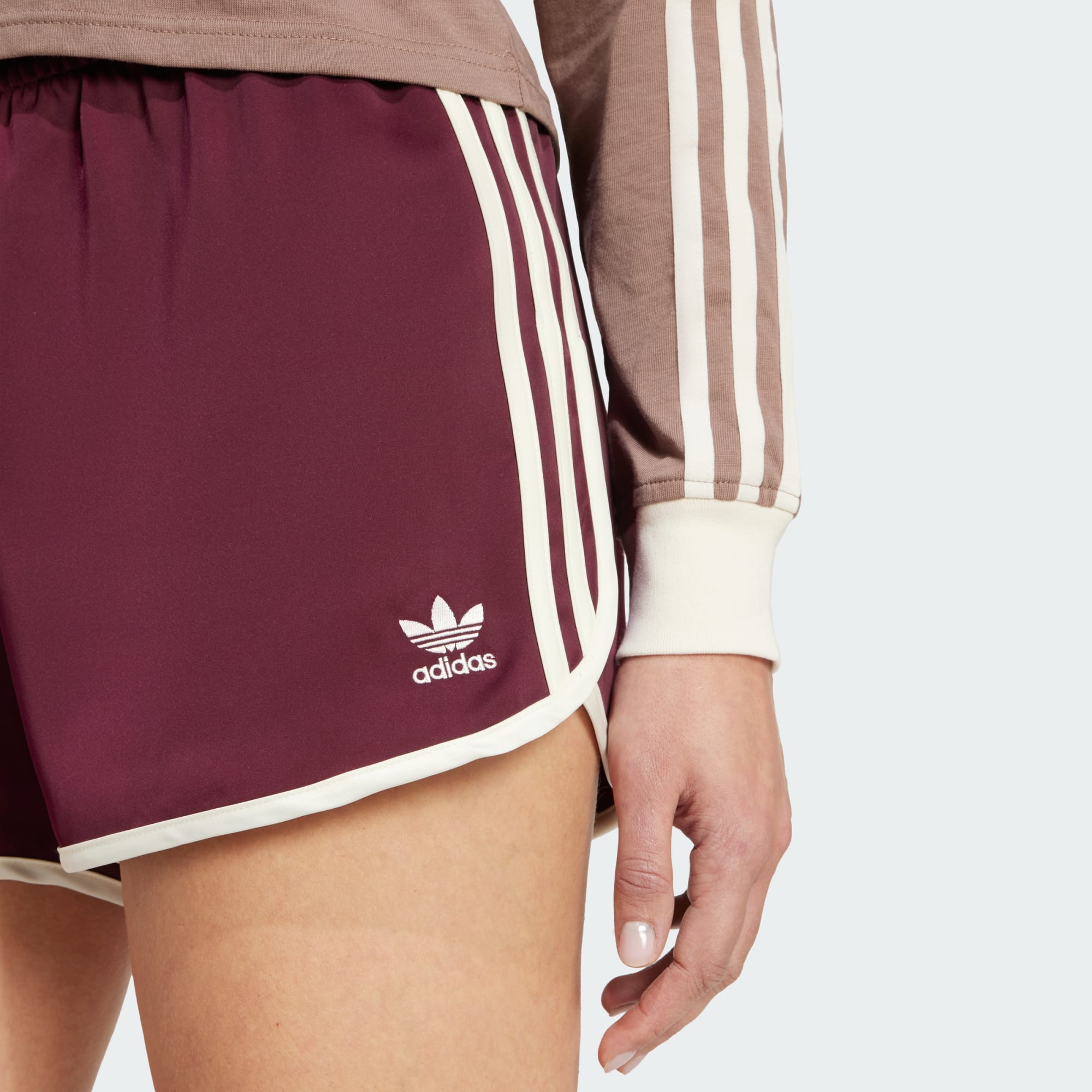 adidas Adicolor 3-Stripes Sprinter Shorts - Burgundy | adidas UK