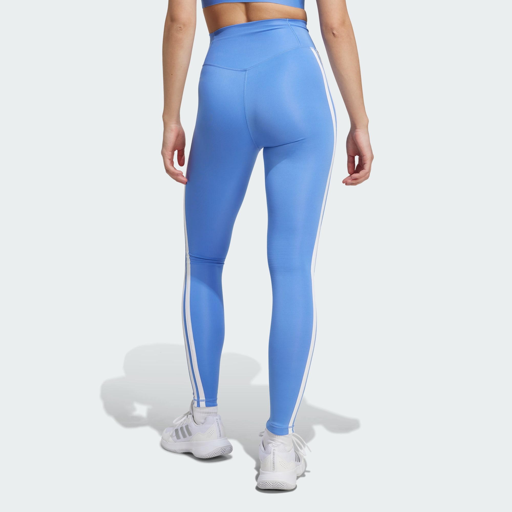 adidas Optime Essentials 3-Stripes 7/8 Leggings - Blue | Free Shipping ...