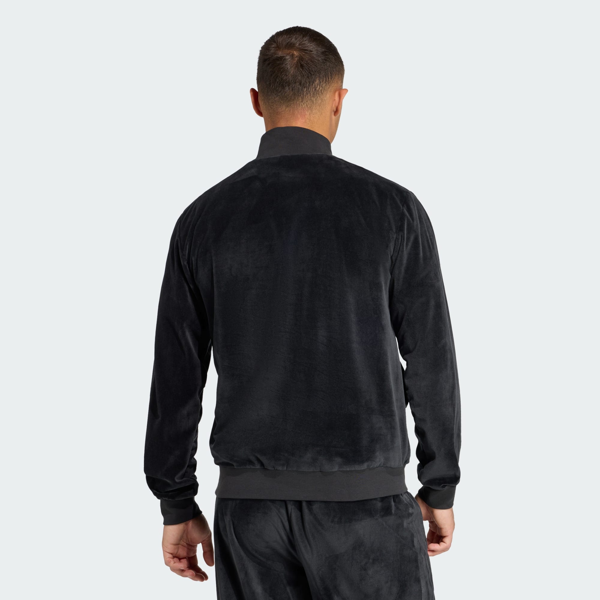 adidas VELOUR HALF ZIP Track Top - Black | Free Shipping with adiClub ...