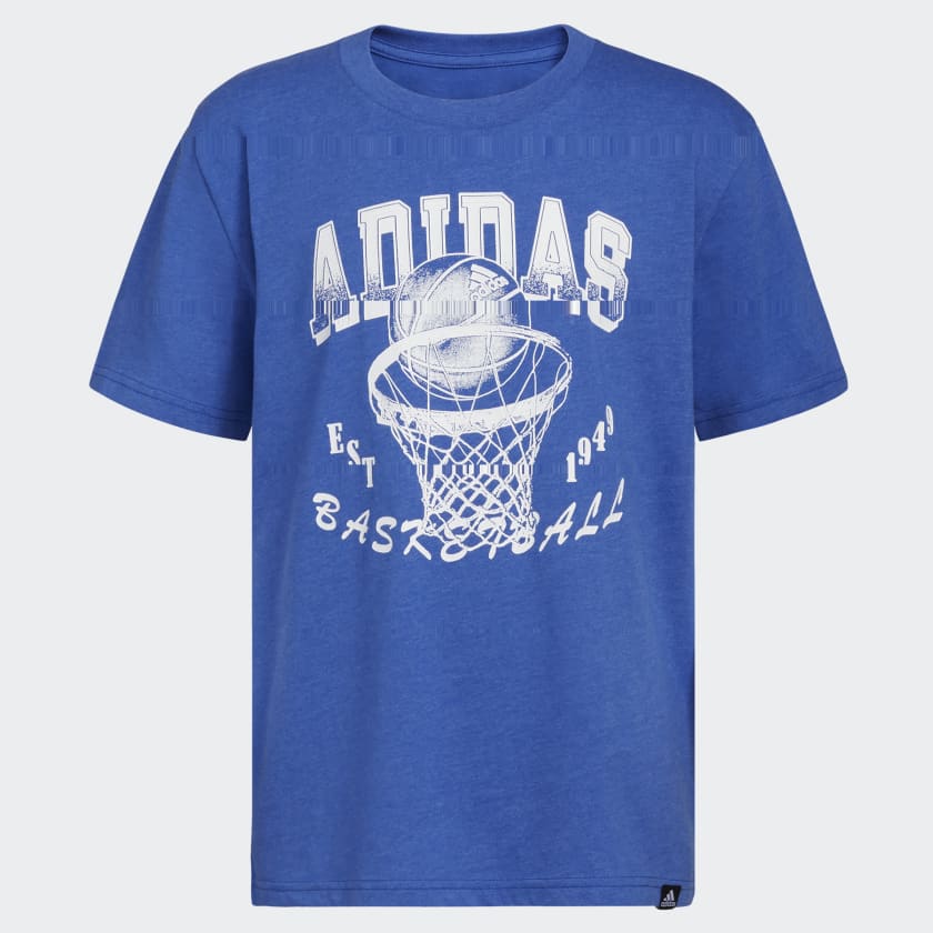adidas Heather Basketball Tee - Blue | Free Shipping with adiClub ...