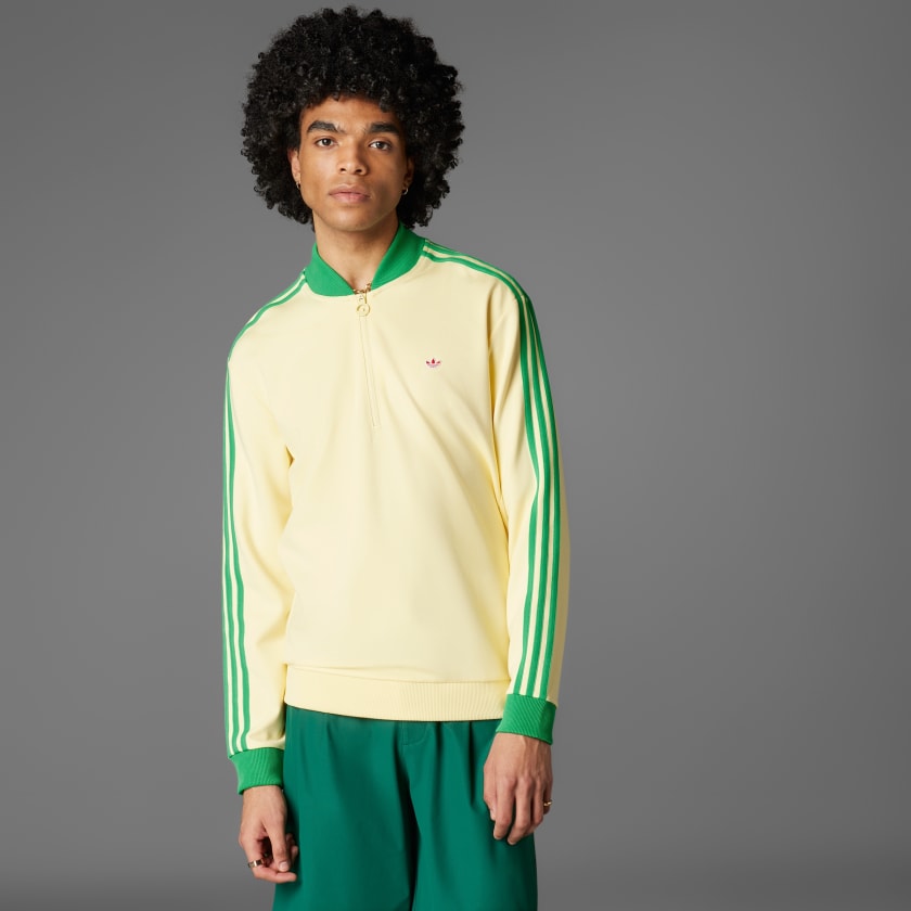adidas Originals 3-Stripes 1/4 Zip Sweatshirt - Yellow | adidas Australia