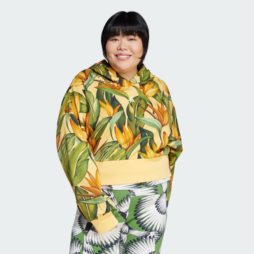 Moletom com capuz adidas x FARM (Plus Size) - Amarelo adidas | adidas Brasil