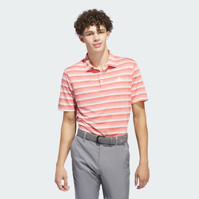 adidas Two-Color Striped Polo Shirt - Red | adidas UK