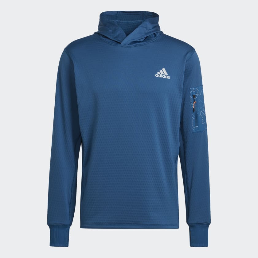 adidas Fleece X-City Running Hoodie - Blue | Free Shipping with adiClub ...