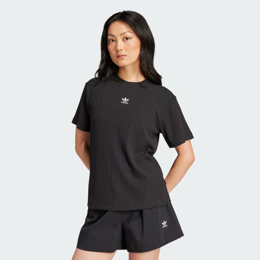 Camiseta Canelada Larga Essentials - Preto adidas | adidas Brasil