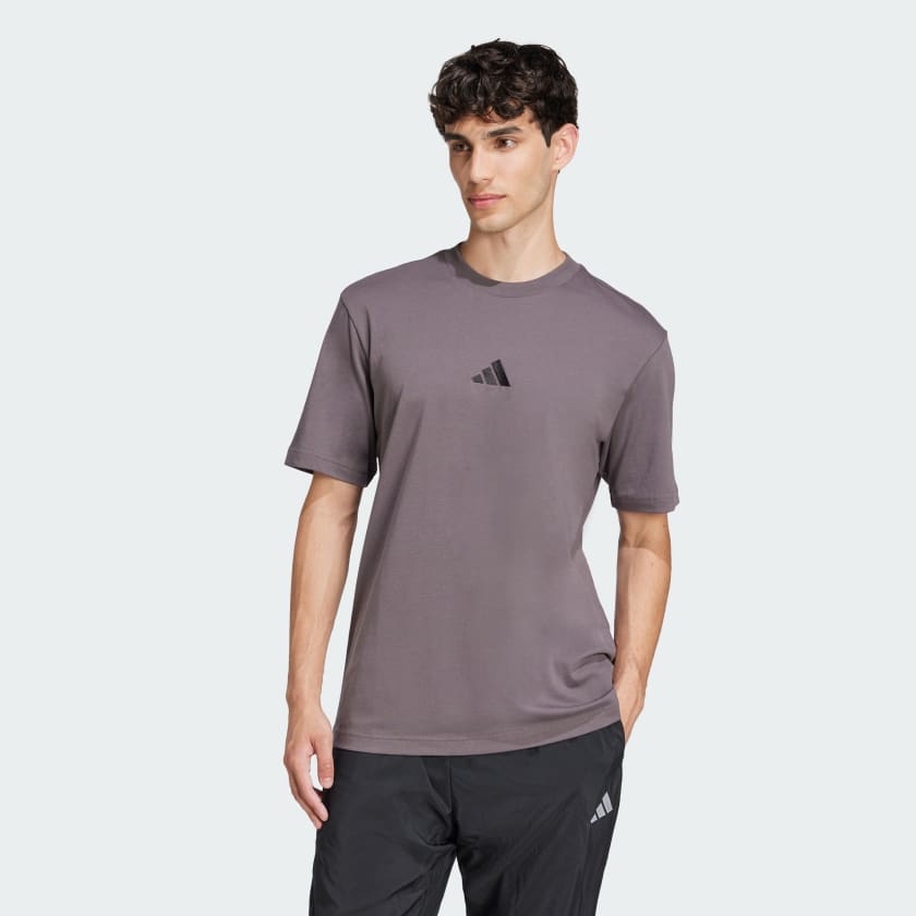 adidas Essentials Small Logo Single Jersey Tee - Grey | adidas Australia