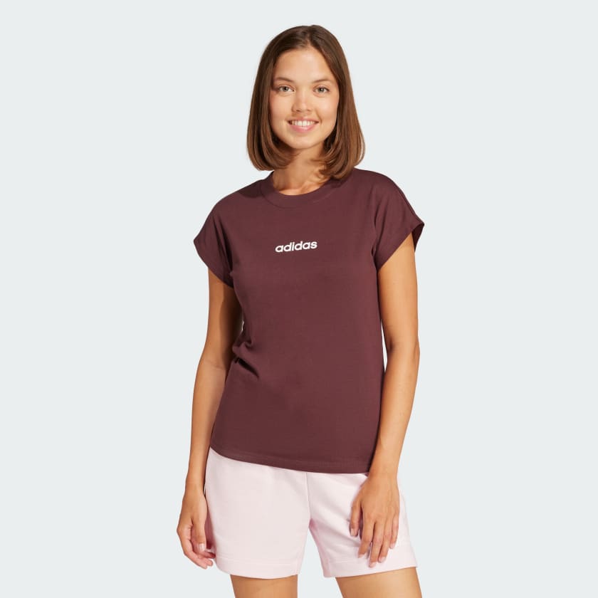 adidas Essentials Linear Cotton T-Shirt - Weinrot | adidas Deutschland