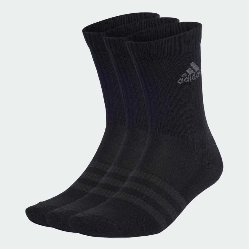 adidas Cushioned Crew Socks 3 Pairs - Black | adidas Australia