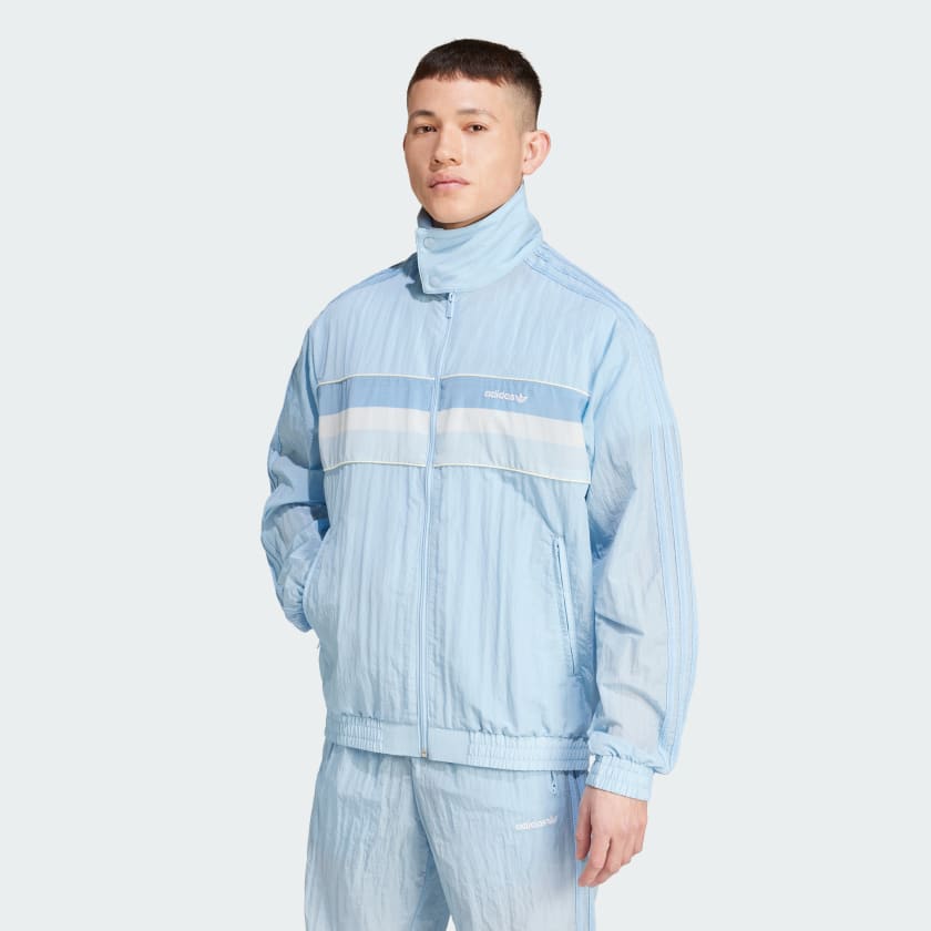 adidas '80s Nylon Archive 3-Stripes Track Top - Blue | adidas Australia