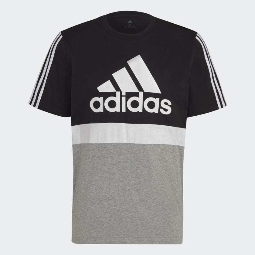 adidas Essentials Colorblock Tee - Black | Free Shipping with adiClub ...