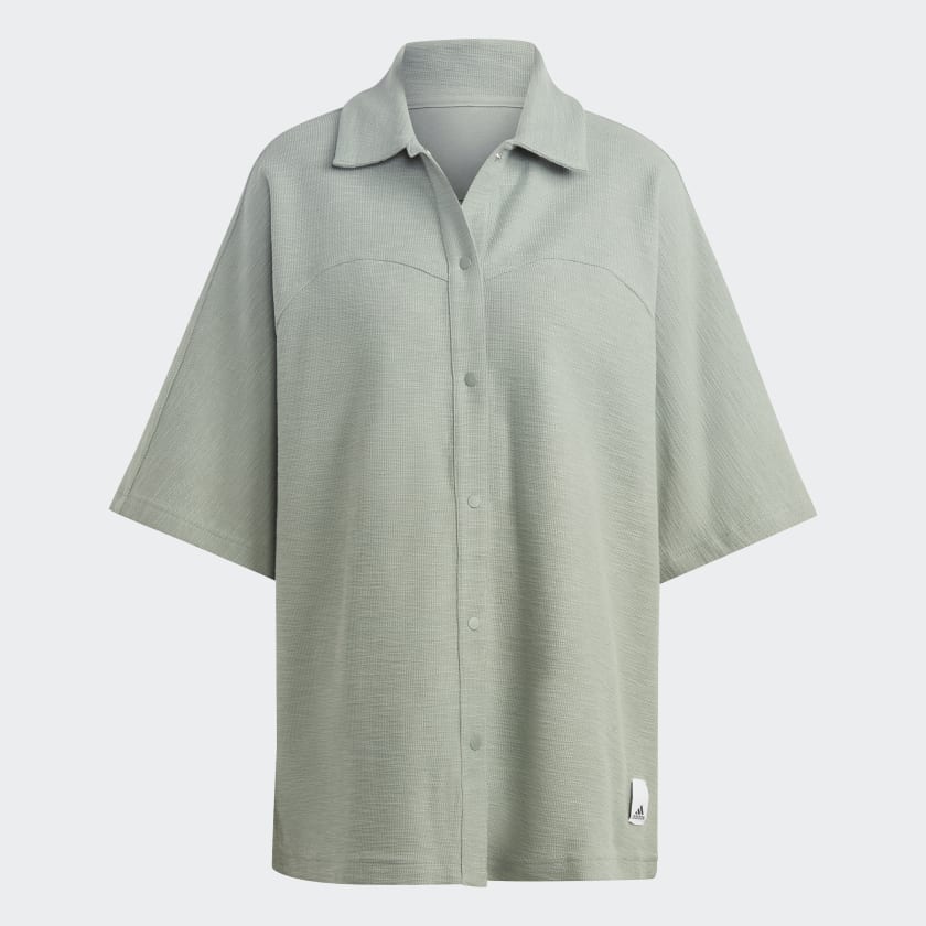 adidas Lounge Terry Loop Shirt - Green | Free Shipping with adiClub ...