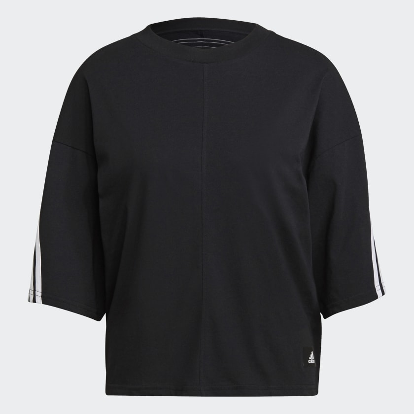 adidas Future Icons 3-Stripes Tee - Black | Free Shipping with adiClub ...