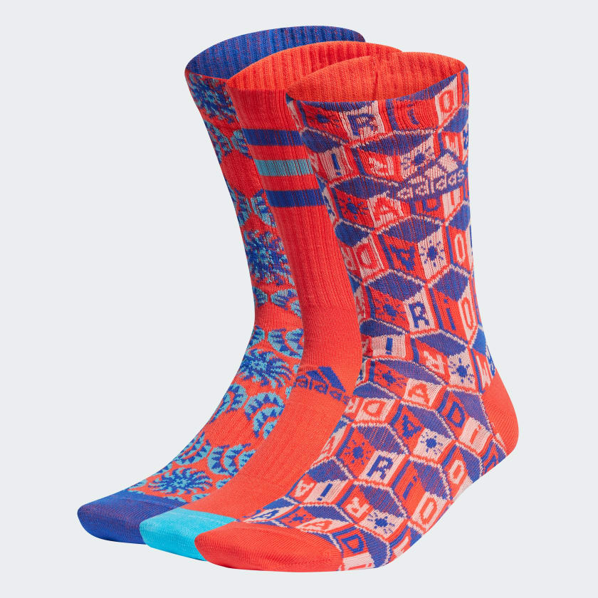 adidas FARM Rio Crew Socks 3 Pairs - Multi | Free Shipping with adiClub ...