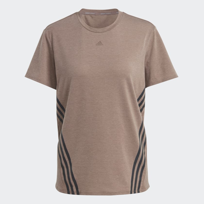 adidas Train Icons 3-Stripes Tee - Brown | adidas Australia