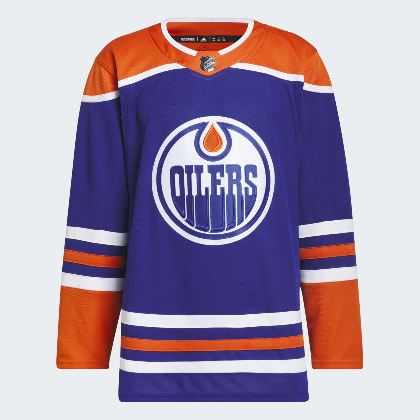adidas Men's Hockey Oilers Home Authentic Jersey - Blue | Free Shipping ...