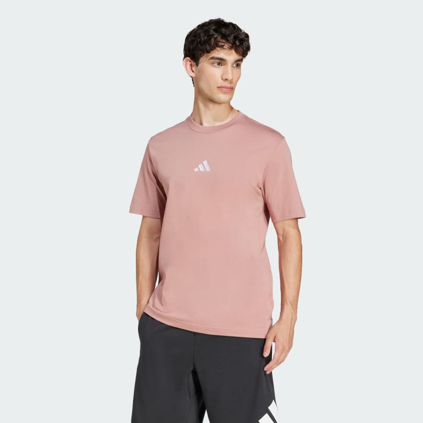 adidas Essentials Small Logo Single Jersey Tee - Pink | adidas Australia