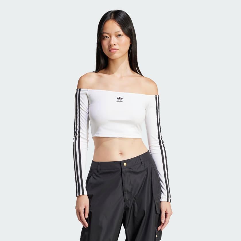adicolor Off Shoulder Long Sleeve Long Sleeve Top | adidas UK