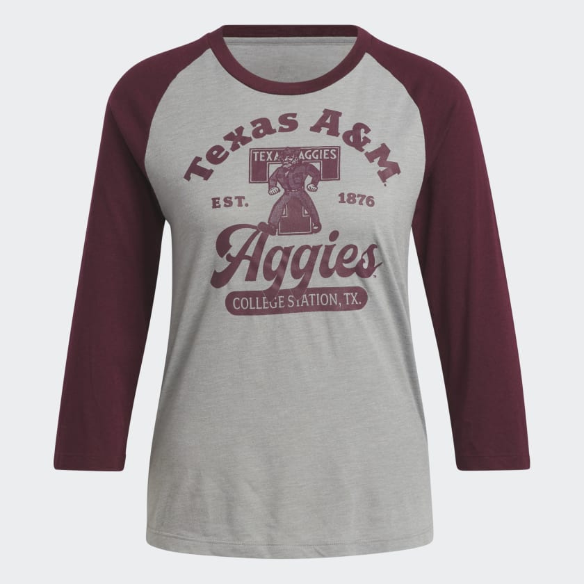 adidas Aggies 3/4 Sleeve Baseball Tee - Grey | Free Shipping with ...